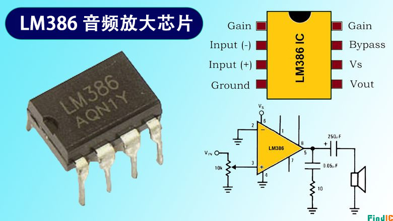 什么是 LM386 芯片？LM386 引脚图及功能讲解，几分钟，搞定 LM386 - 采芯网